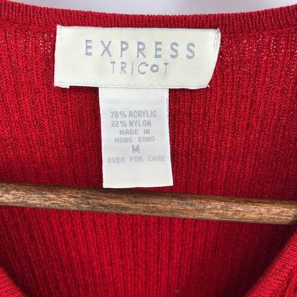 Express | Sweaters | Express Tricot Red Cardigan Sweater | Poshmark